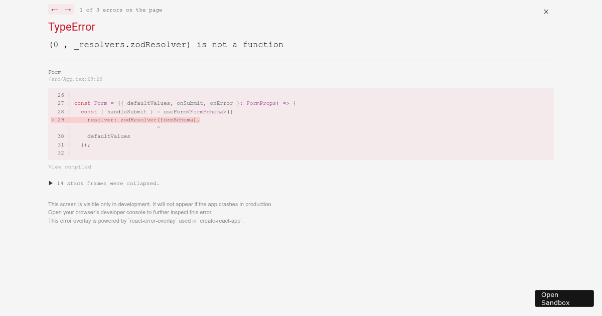 Defaultvalues Codesandbox
