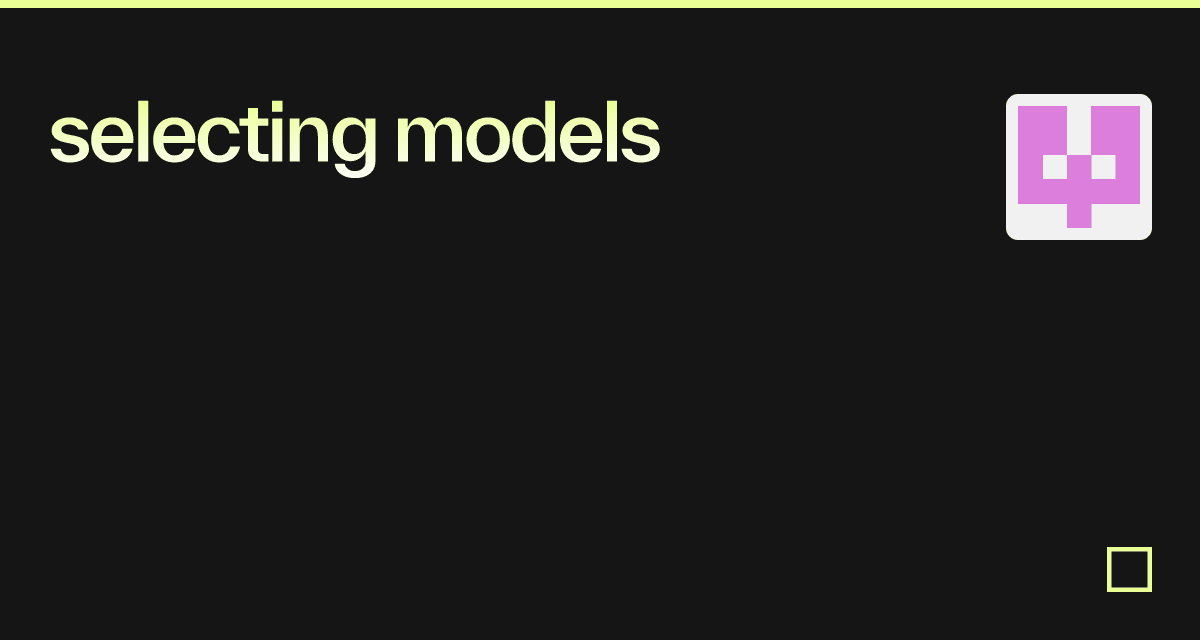 Selecting Models Codesandbox