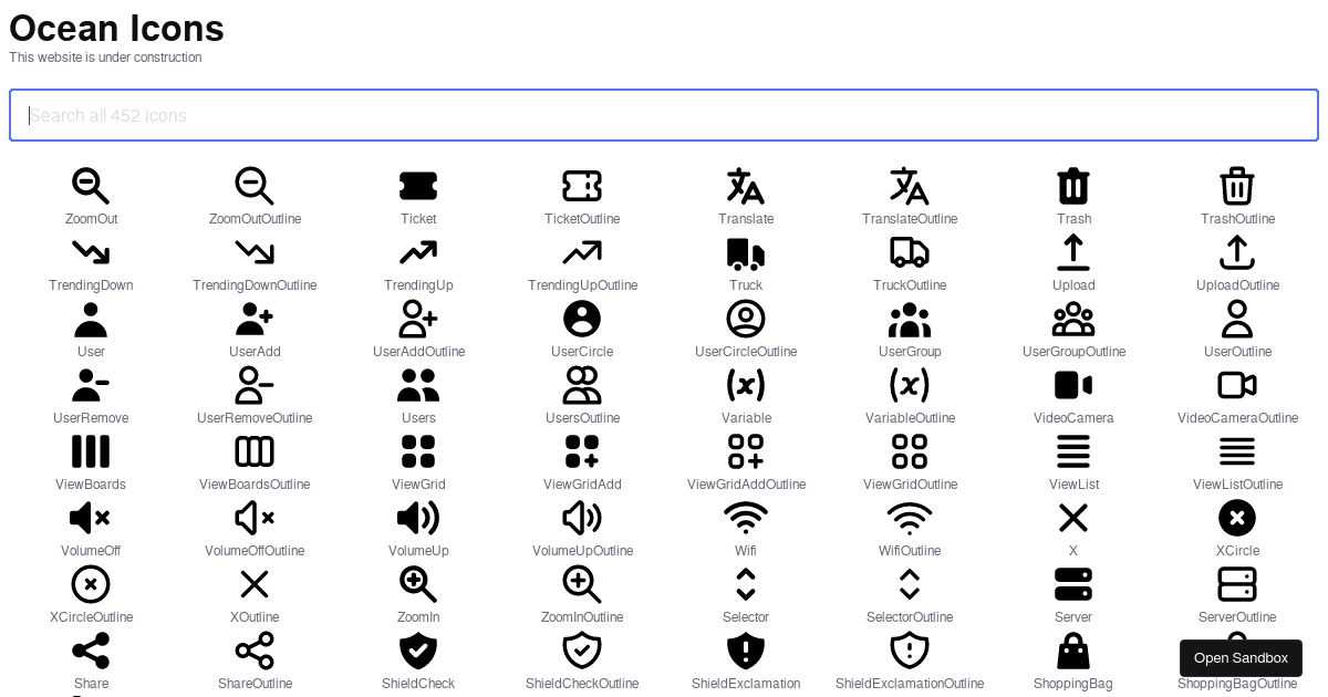 ocean-icons (forked) - Codesandbox