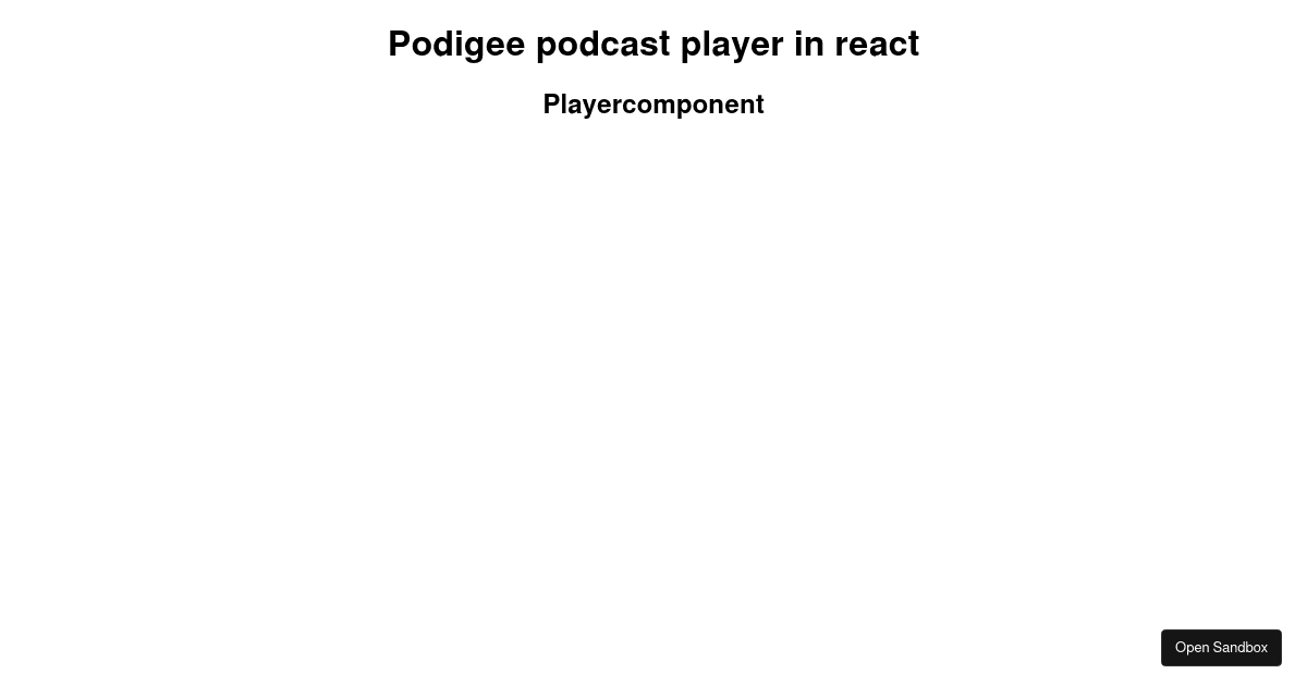 Podigee script tag in react with load script - Codesandbox