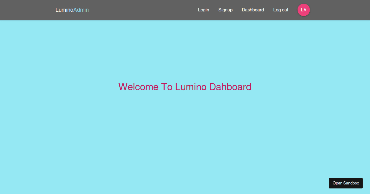 Lumino-Dashboard - Codesandbox