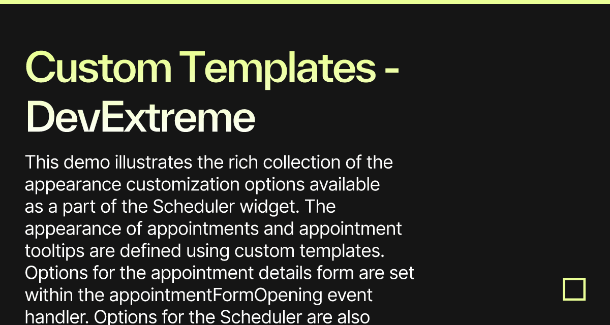Custom Templates Devextreme Scheduler Codesandbox