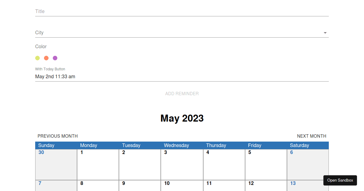 acicco/React-Calendar - Codesandbox