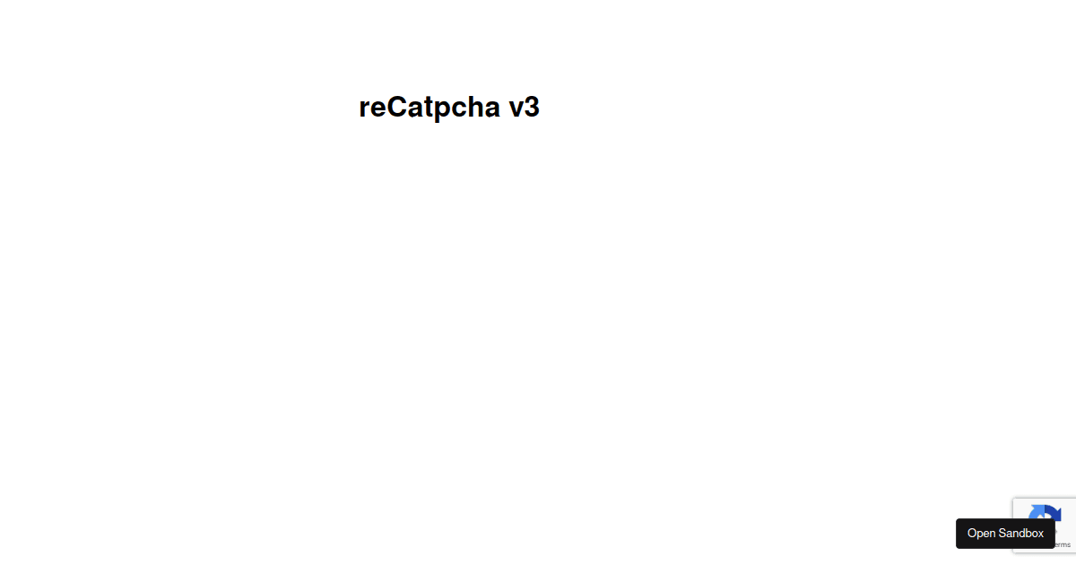 reCaptcha v3 test - Codesandbox