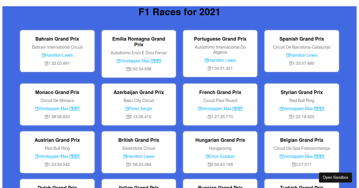 F1-Demo - Codesandbox