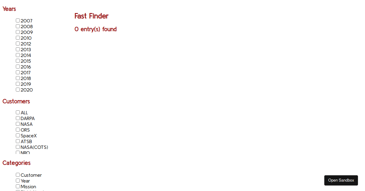 SpaceX - Codesandbox