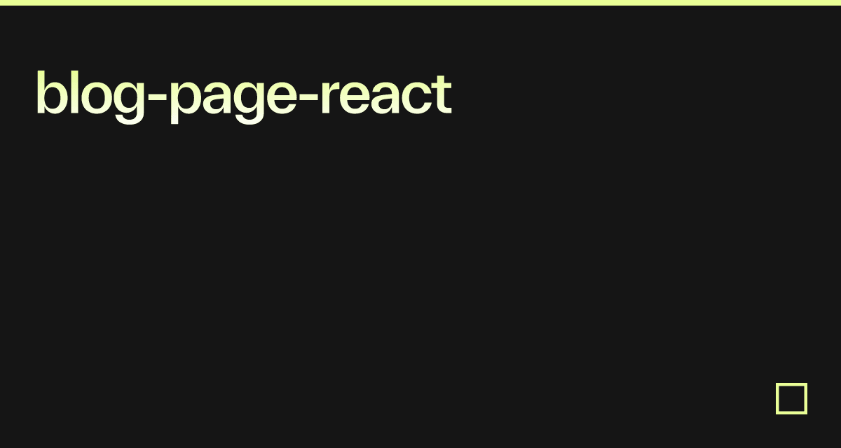 blog-page-react - Codesandbox