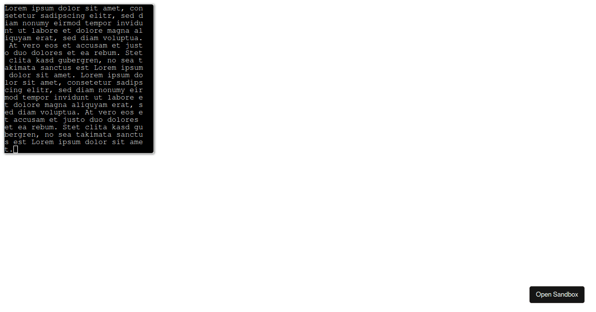 Xterm.js Resize Demo with React - Codesandbox