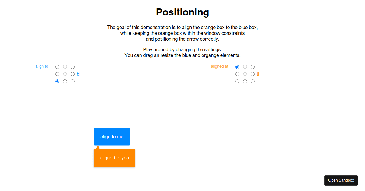 Positioning - Codesandbox