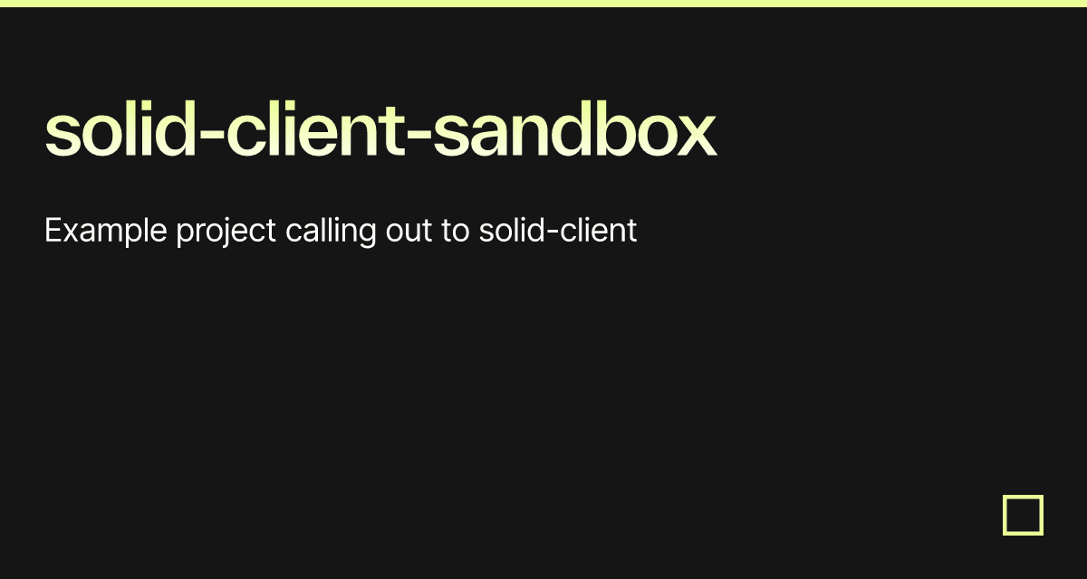 solid-client-sandbox - Codesandbox