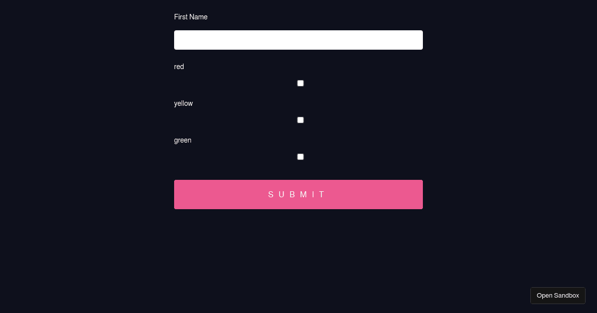 React Hook Form Validationschema Codesandbox
