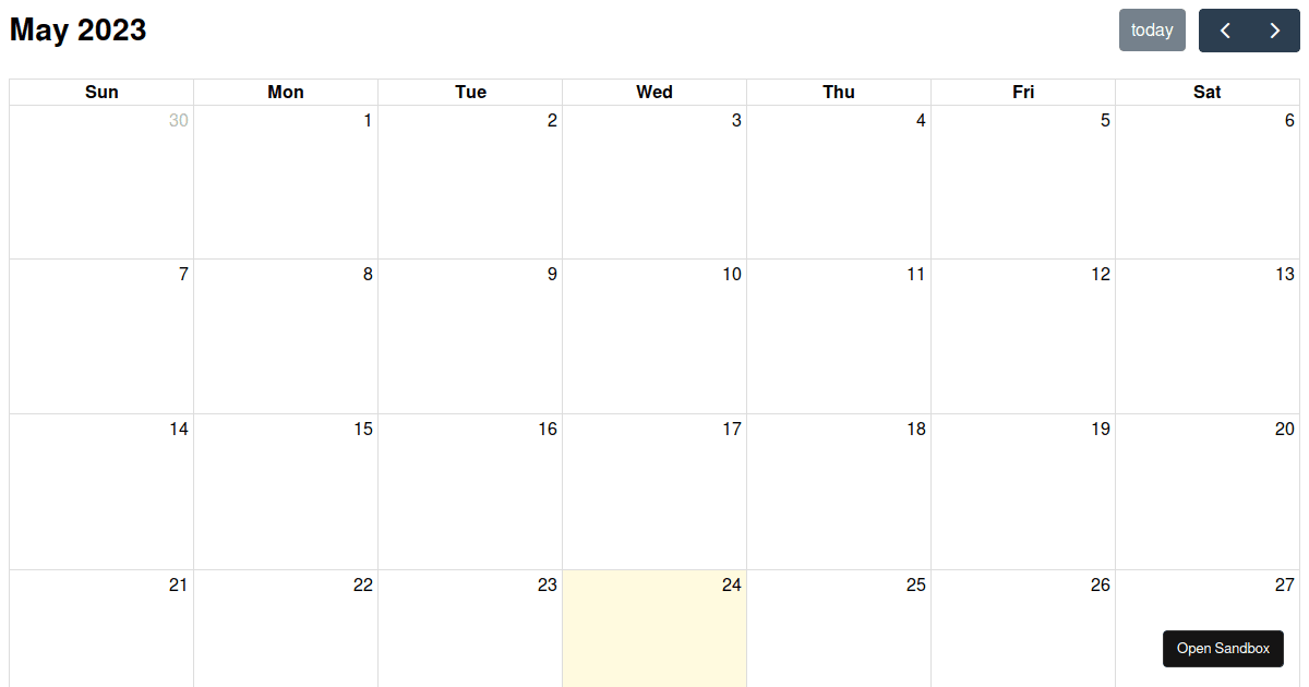 FullCalendar React (forked) - Codesandbox FullCalendar React (forked) - Codesandbox