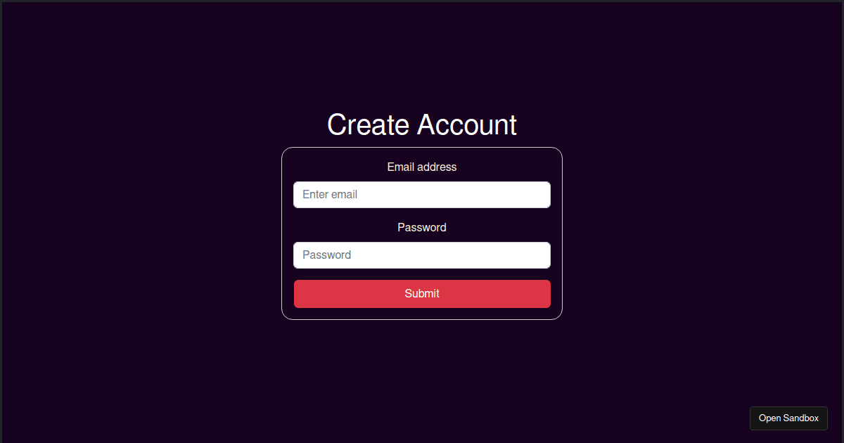 formulaire - Codesandbox