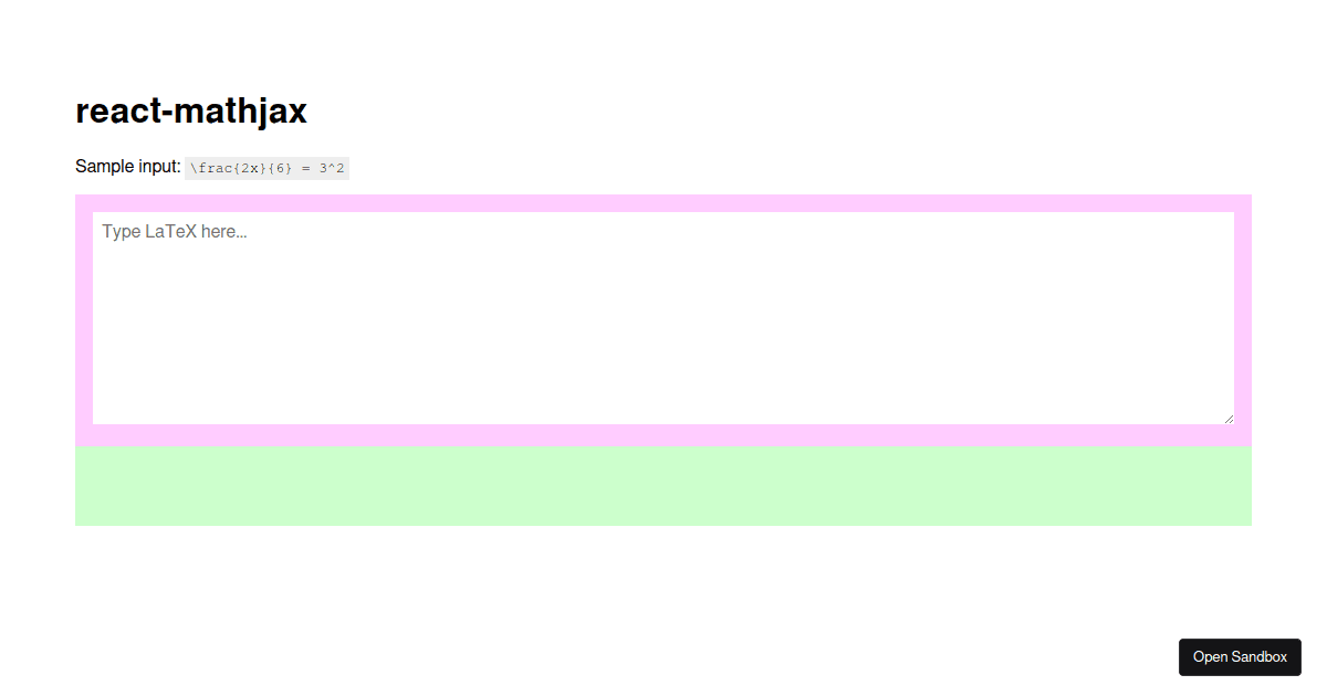 react-mathjax - Codesandbox