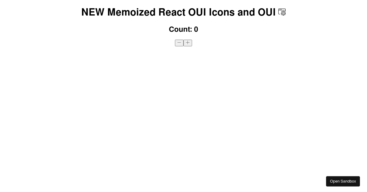 NEW Memoized React OUI Icons and OUI - Codesandbox