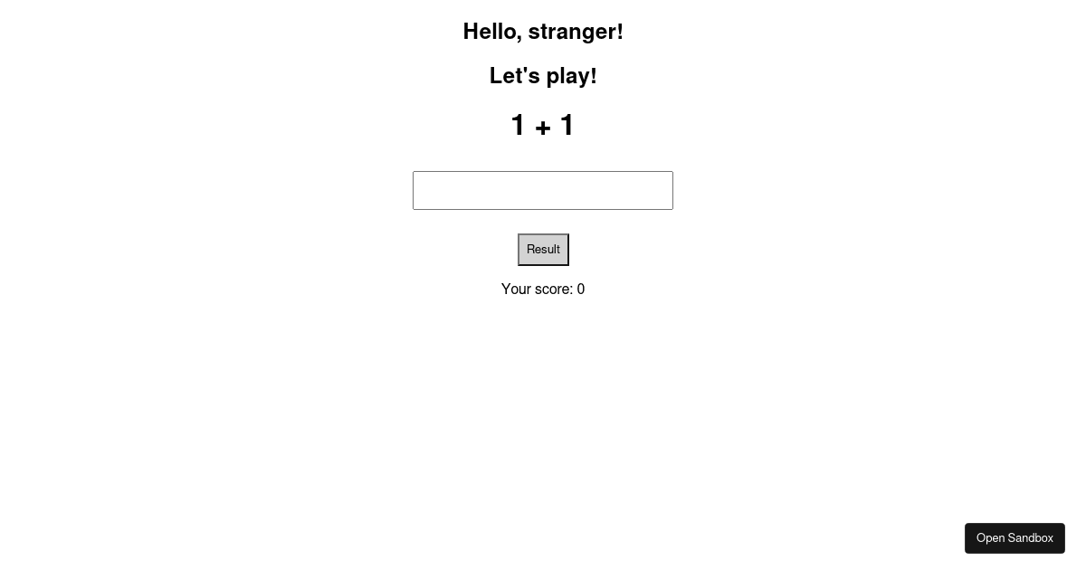 atowarek/simple-addition-game - Codesandbox