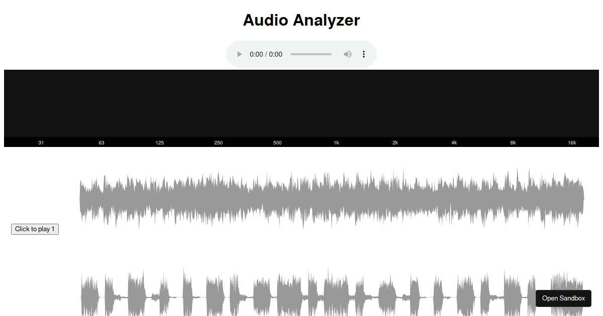 Multiinstance React-Waves analyzer example (forked) - Codesandbox