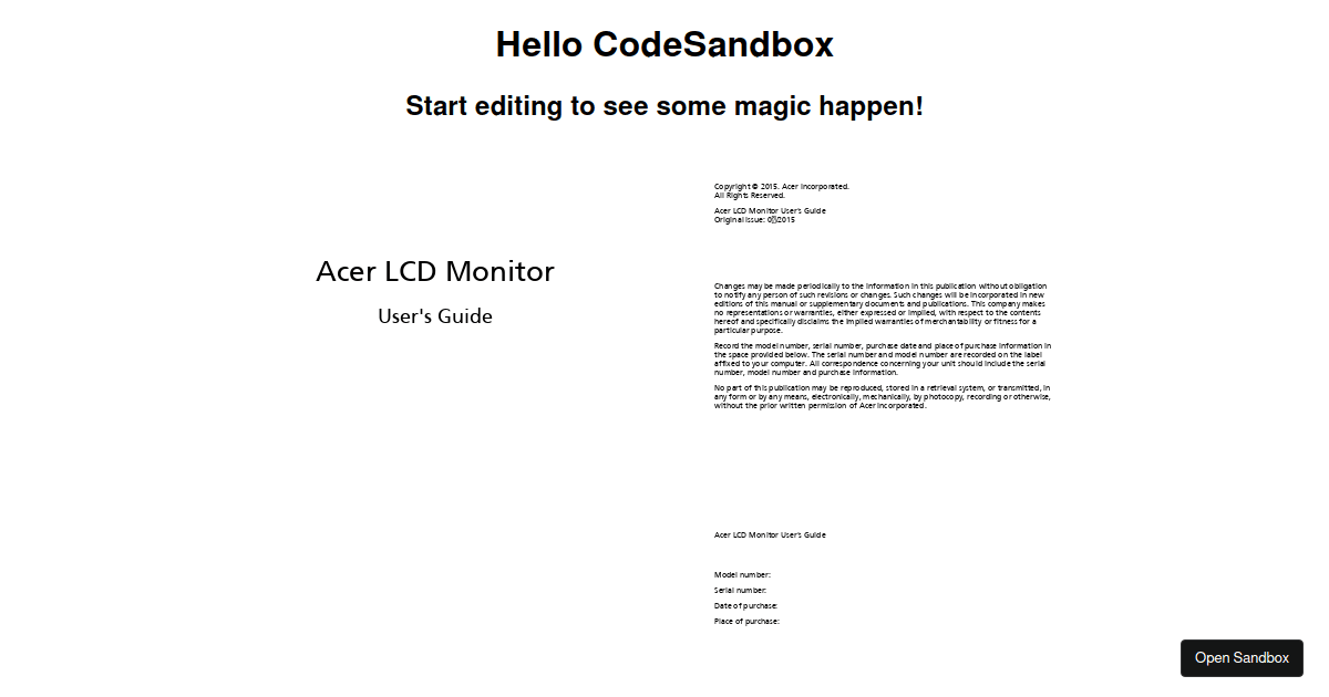 React Pdf Js Tutorial Codesandbox