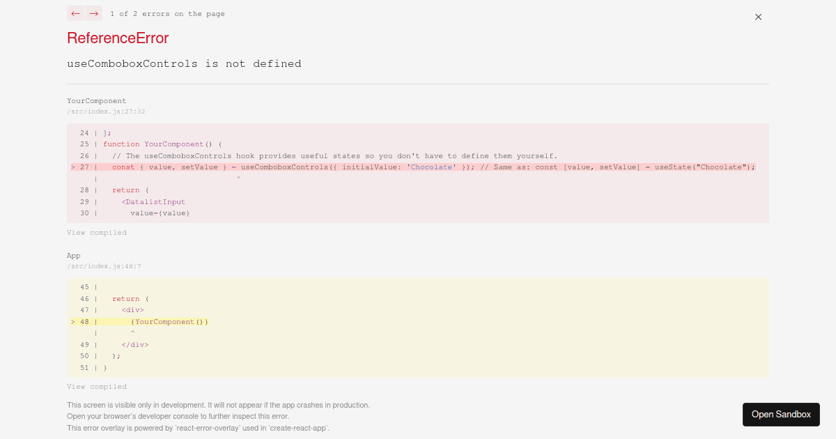 Datalist (forked) - Codesandbox