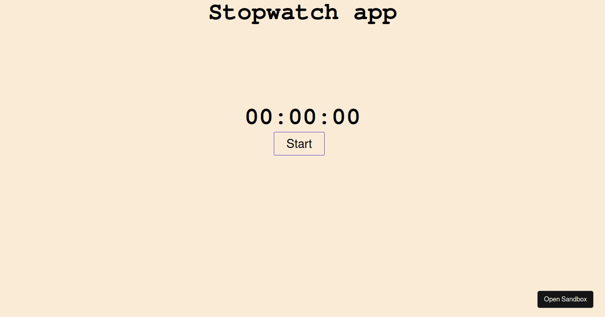 stopwatch - Codesandbox