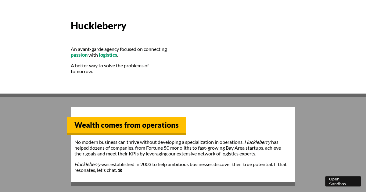 huckleberry - Codesandbox