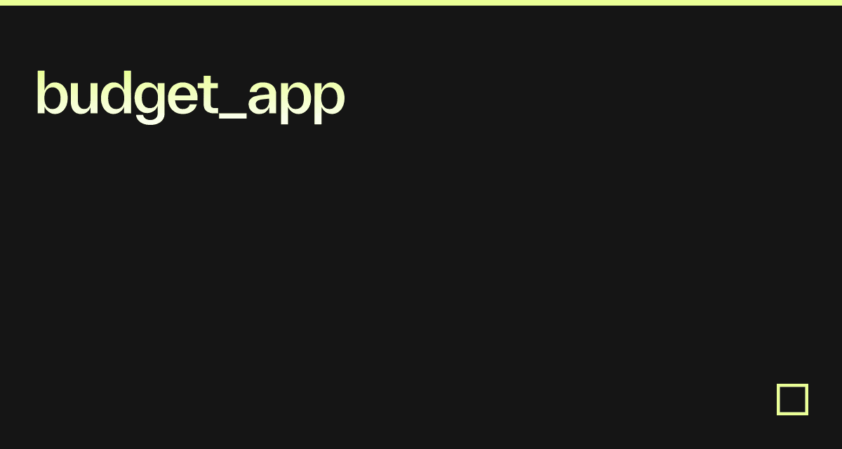 budget_app - Codesandbox