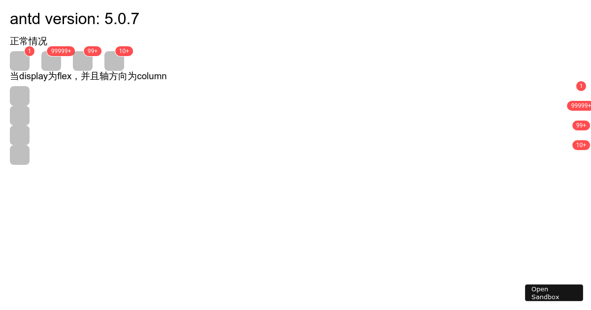 antd badge auto width - Codesandbox