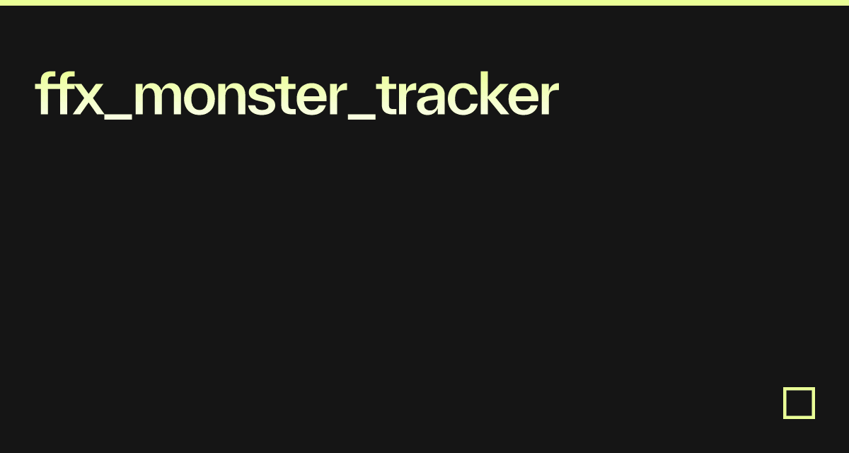 ffx_monster_tracker - Codesandbox