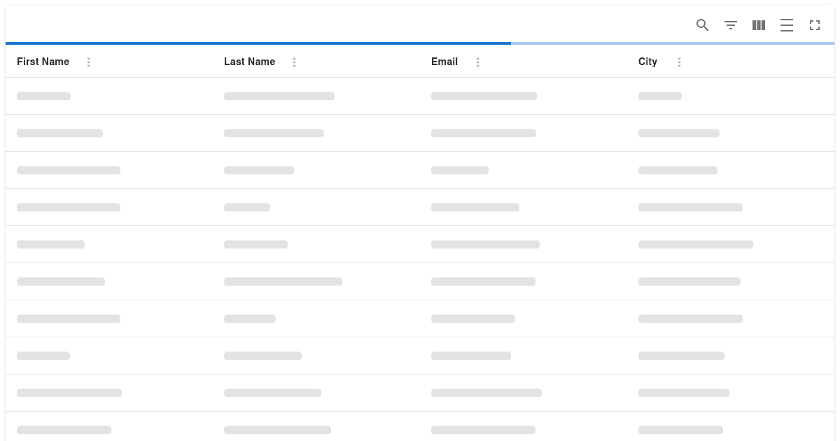 Material React Table Example Loading Codesandbox