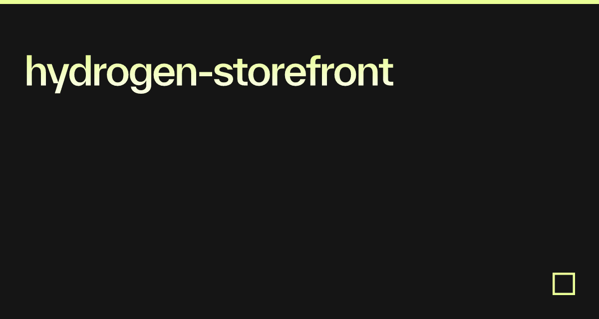 hydrogen-storefront - Codesandbox