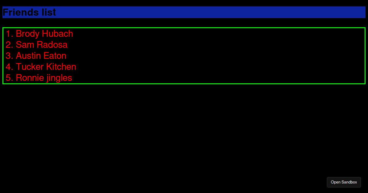 friends list - Codesandbox