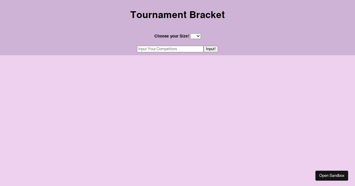 Tournament Bracket - Codesandbox