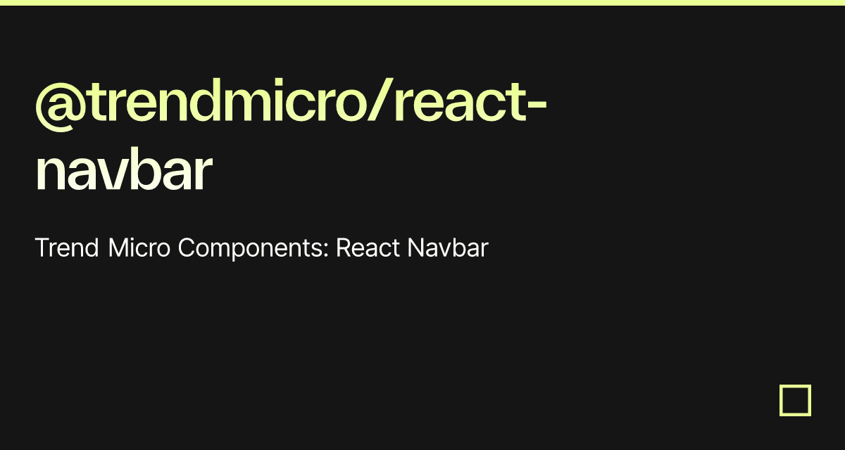 @trendmicro/react-navbar - Codesandbox