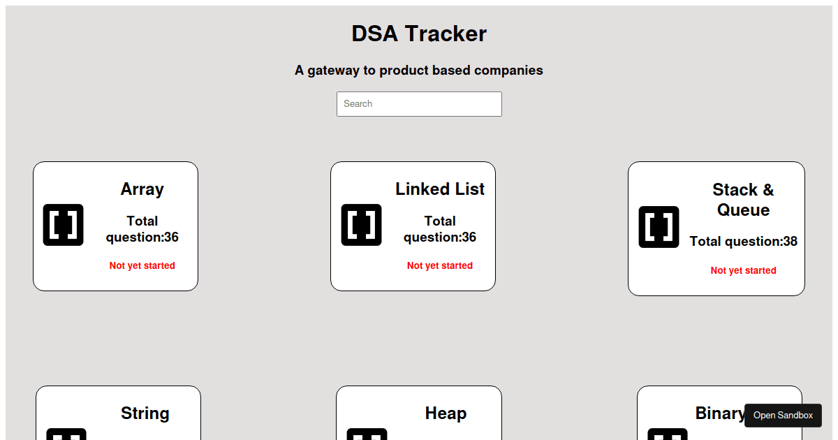 dsa-tracker - Codesandbox