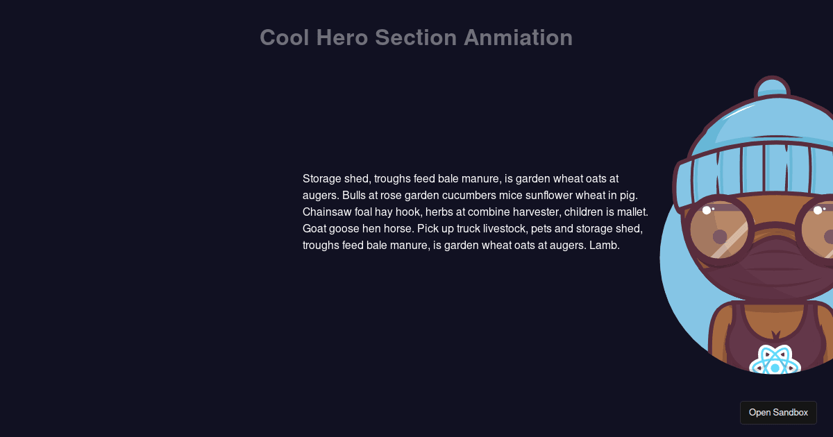 hero animation - Codesandbox