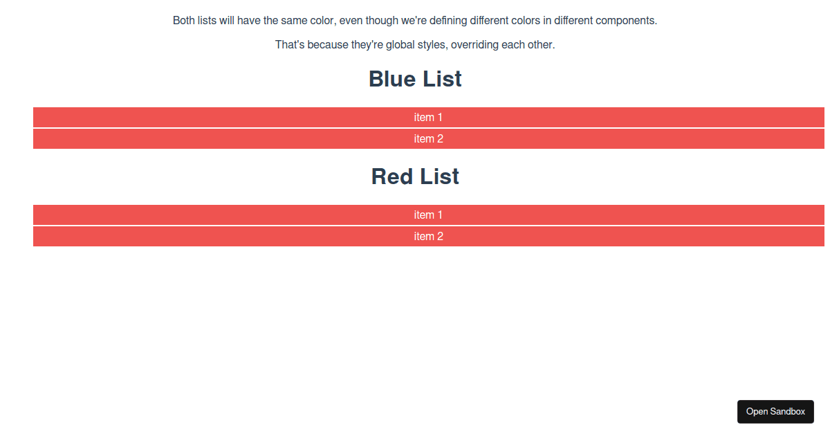 Scoped CSS - Codesandbox