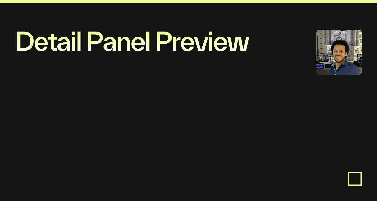 Detail Panel Preview - Codesandbox