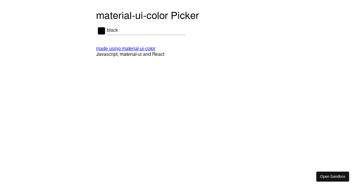 material-ui-color (forked) - Codesandbox