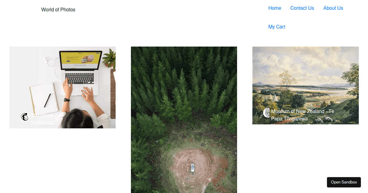 unsplash - Codesandbox