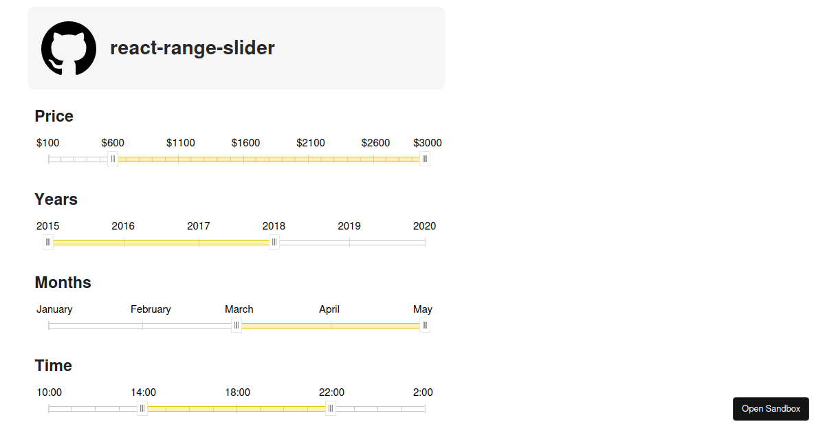 React range slider Codesandbox